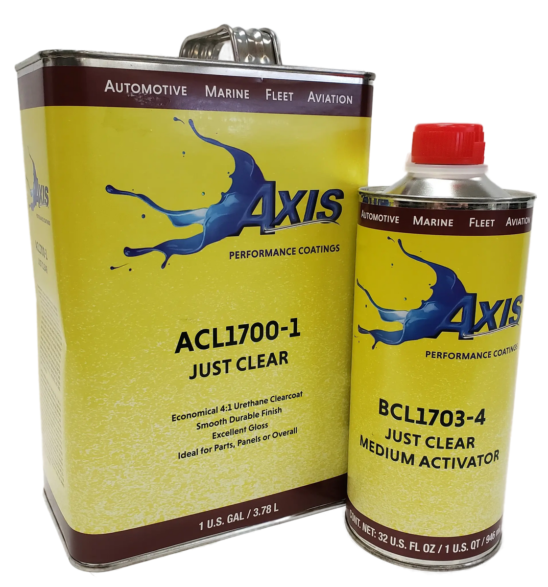 ACL1700-1 Just Clear Urethane Clearcoat Kit with hardner 4:1 Clear ...