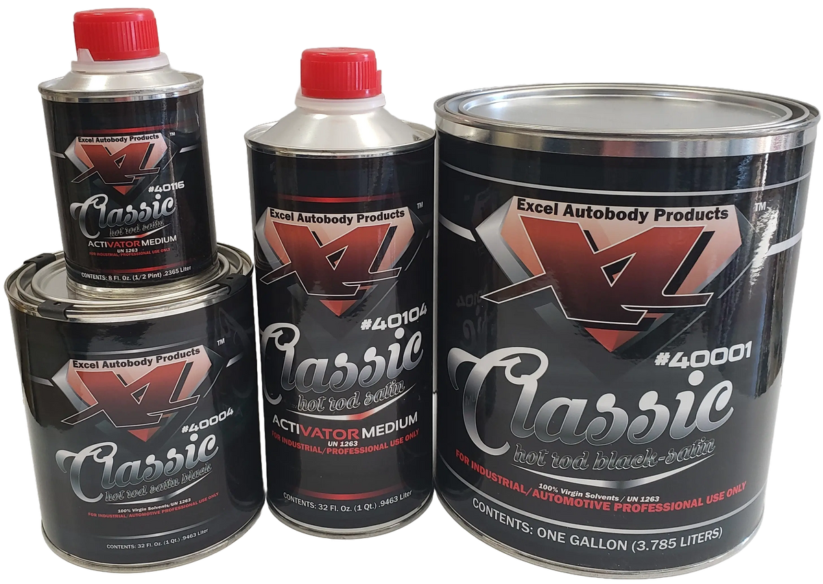 SATIN HOT ROD BLACK COLOR EXCEL with Activator| Auto Parts & Paint