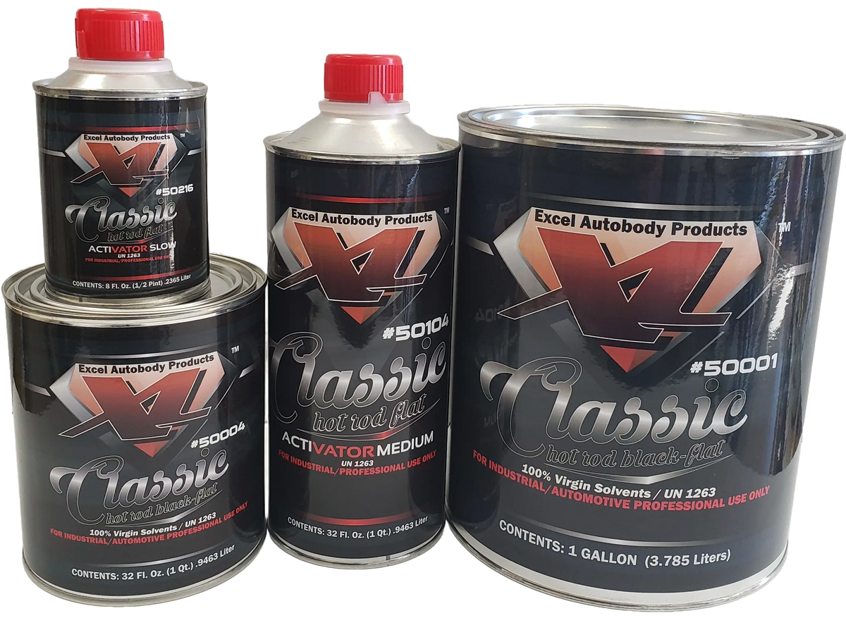 FLAT HOT ROD BLACK COLOR EXCEL with Activator| Auto Parts & Paint